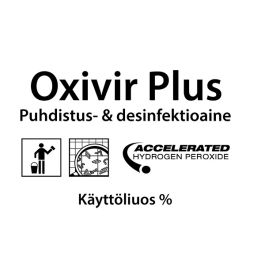 Oxivir Plus käyttöliuostarra / etiketti 1L pulloon (1Q970038) 10 tarraa ...